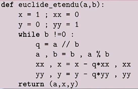 [Résolu] Algorithme d'Euclide étendu par victorm951 - page 1 - OpenClassrooms